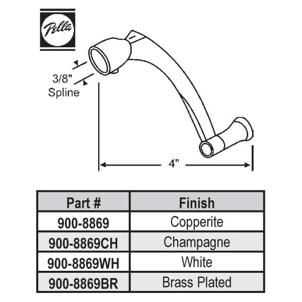 Pella Window Crank Handle Champagne 900-8869CH | Window and Door Parts